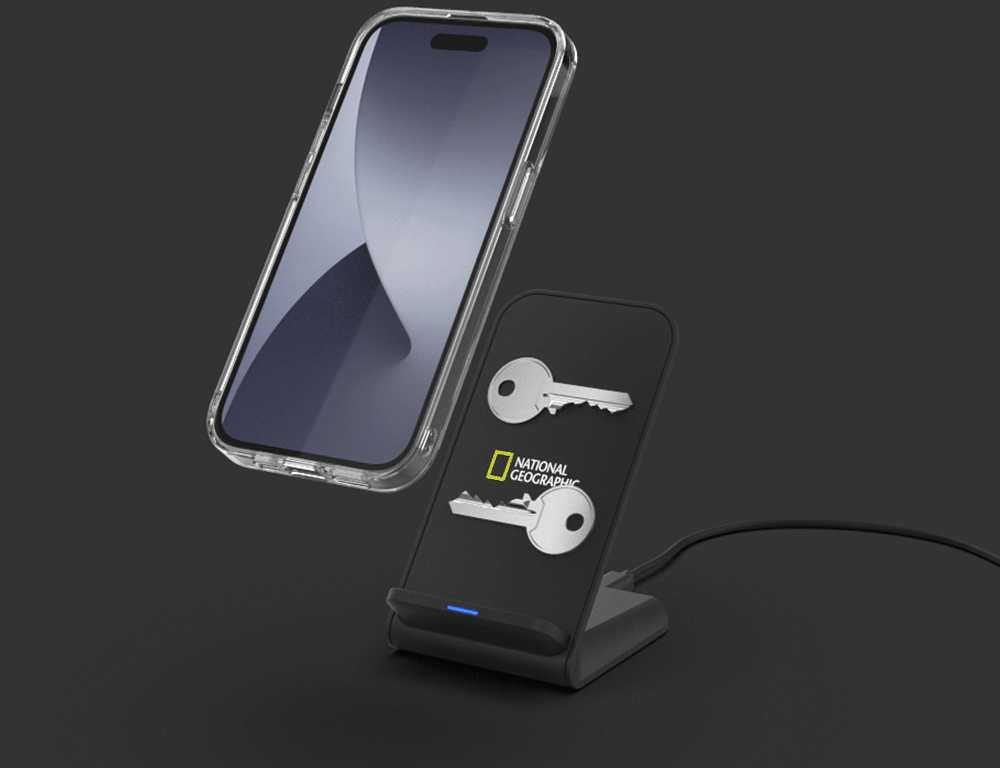 National Geographic Dual Coil Fast Wireless Stand Charger 15W with FOD ...