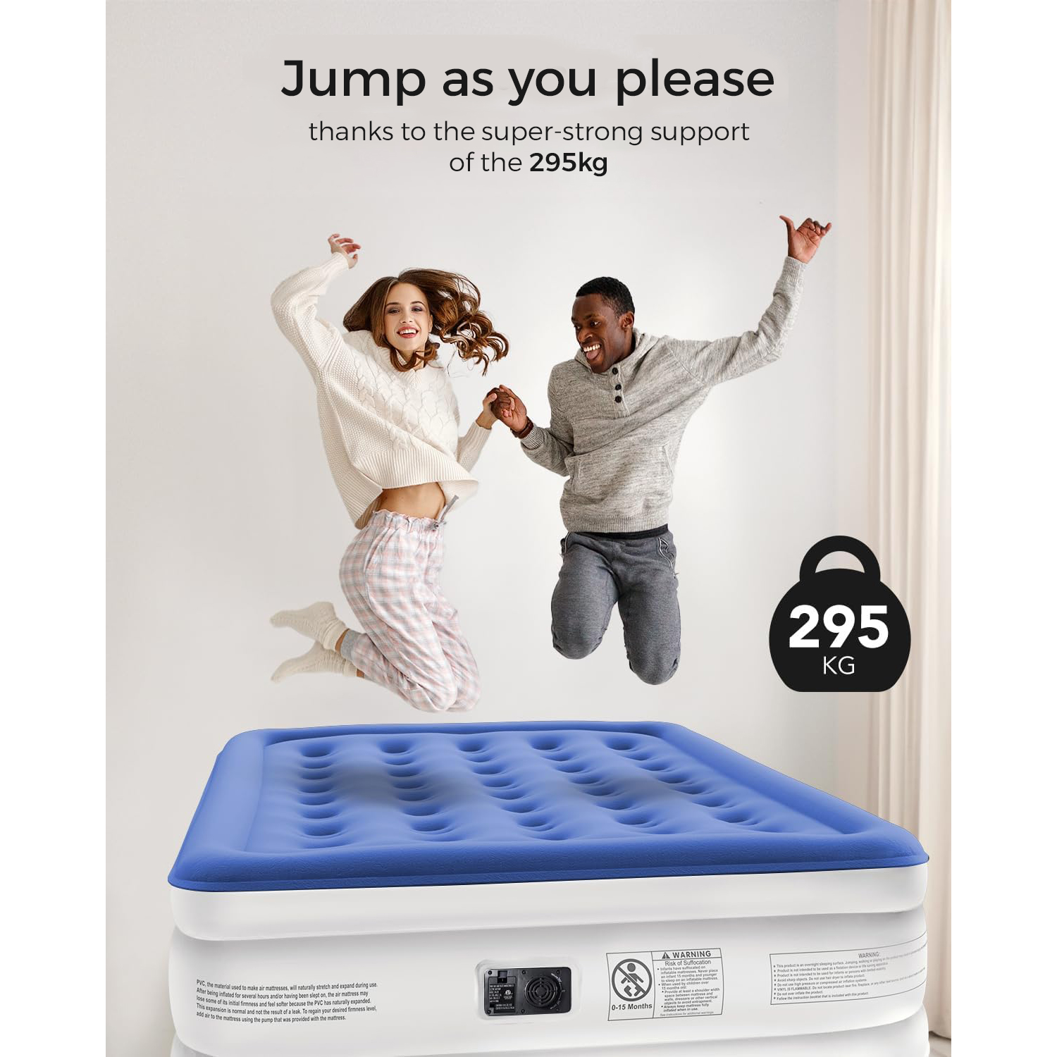 iDOO Air Bed Inflatable Double Mattress with Built-in Electric Pump ...