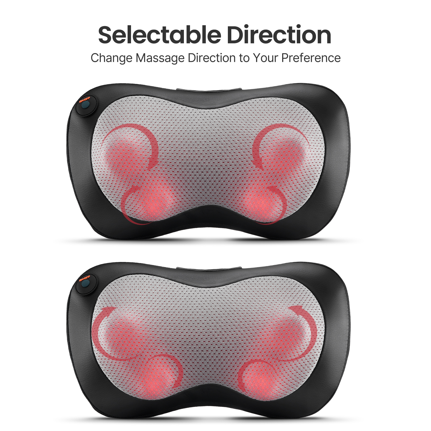 PUREHEAL Pillow Massager Deep Kneading Shiatsu Massage Heating Function ...