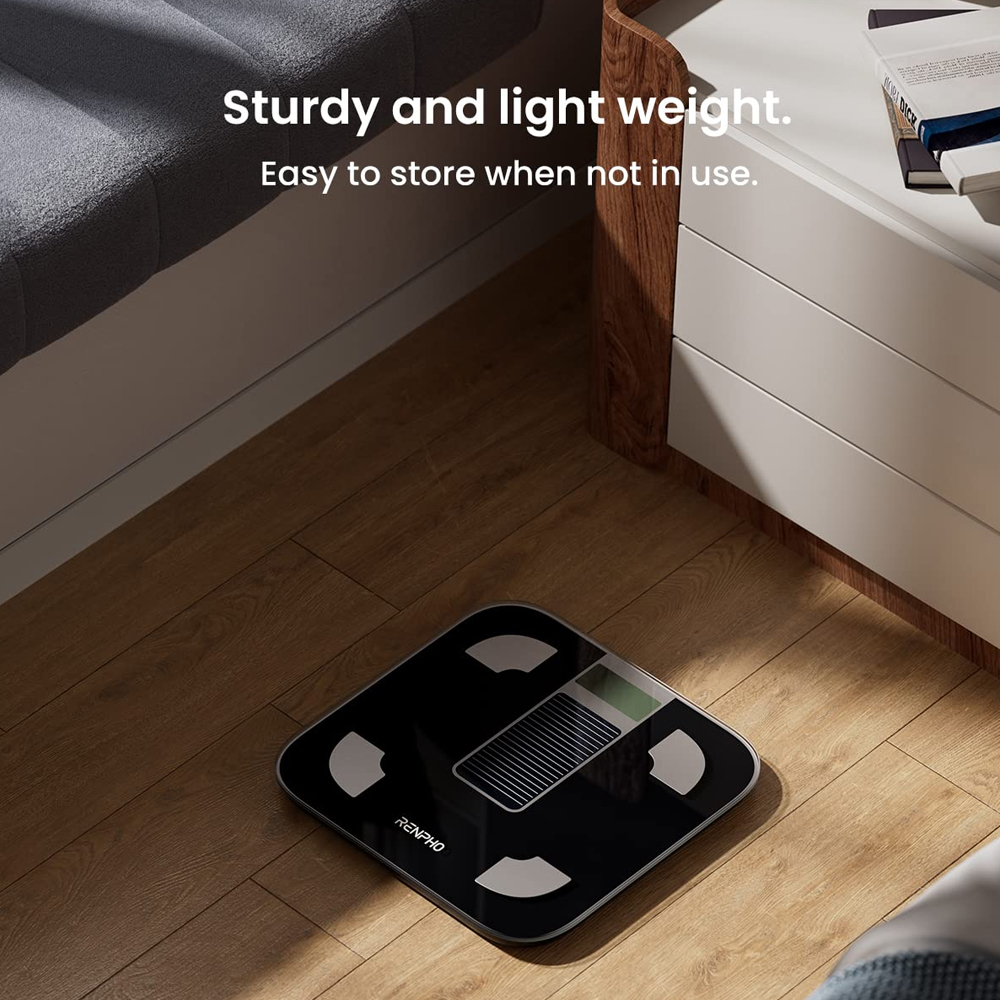 RENPHO Scale for Body Weight Battery-Free Solar Power Digital Bathroom ...